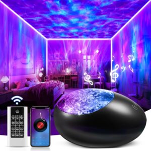 mubarek galaxy projector 2.0 upgraded, 33 lighting modes & dimmable galaxy lights for bedroom+remote, 10 built-in white noise galaxy light projector+bluetooth spearker, galaxy projector for bedroom