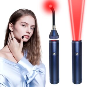 therapsky red light therapy device, cold sore canker sore fever blister treatment healing pain relief for lips, infrared light therapy wand for mouth nose ear knee feet hands joint muscle ankle dogs