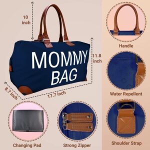 Mommy Bag Diaper Bag Set | X-Large Capacity Tote Bag | 2 Supplemental Bags | Changing Pad | Quality Material | Thoughtful Gift Idea