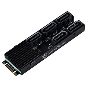 silverstone technology ecs07 5-port sata gen3 6gbps non-raid m.2 pcie storage expansion card, sst-ecs07