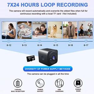 Hidden Camera Spy Camera Hidden Camera with Audio for Indoor and Outdoor 1080P Mini Spy Camera Two-Way Voice Night Vision and Motion Detection for Home Security Small Nanny Cam Live Feed App Control