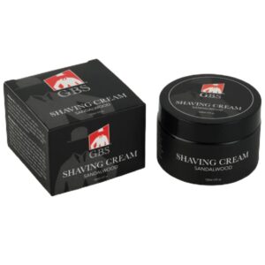 g.b.s sandalwood shaving cream for sensitive skin, hydrates, nourishes for close smooth shave, protects skin from cuts, bumps, redness and irritation pack of 1