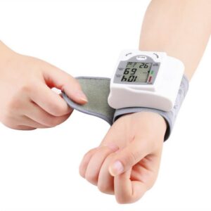 digital lcd wrist blood pressure monitor heart-beat rate pulse meter measure