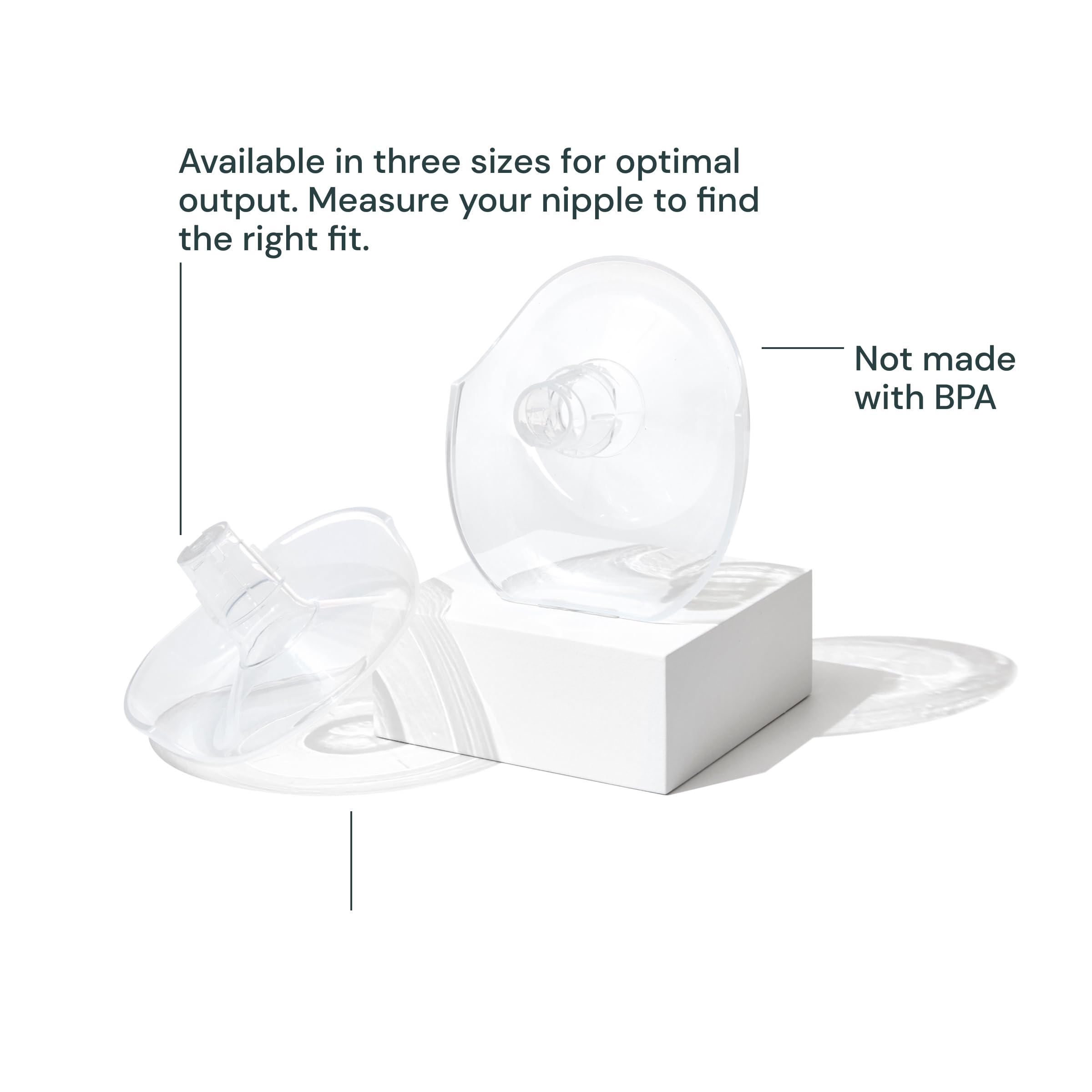 Willow Go Breast Pump Flanges, 2-Count - 24mm - Breast Shields for Willow Go Wearable Double Electric Breast Pump