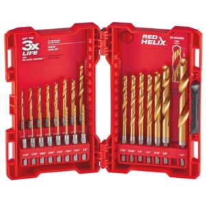 48-89-4631 shockwave red helix titanium drill bit set, 23 piece