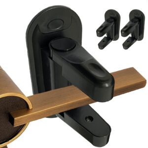 eiarrnp door lever lock child proof - 2 pack black door locks for kids safety - childproof door handles lock with adhesive