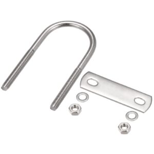 metallixity u bolts (m6x52x100mm), round u bolt 304 stainless steel with nuts plates washers - for construction, pipe