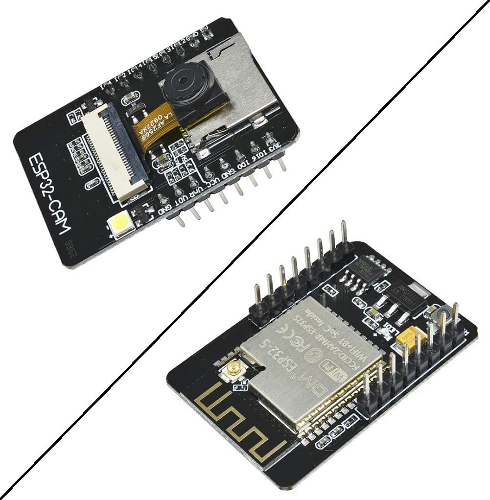 Aideepen 2PCS ESP32 DC 5V Dual-core WL with OV2640 Camera TF Card Module+ESP32-CAM +Antenna +IPEX to RP-SMA