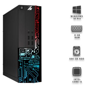 TechMagnet Computer Desktop PC, Intel Core i5, Siwa 8, 8GB RAM, 128GB SSD Boot + 500 GB HDD, 27 Inch Monitor, Gaming Kit with Webcam, WiFi, Win 11 Home (Renewed)