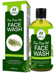 tea tree oil face wash, 4oz – tea tree soap natural skin cleanser – pure essential oil infused skincare cleansing face soap, made in usa