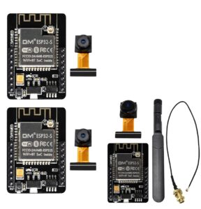 aideepen 2pcs esp32 dc 5v dual-core wl with ov2640 camera tf card module+esp32-cam +antenna +ipex to rp-sma