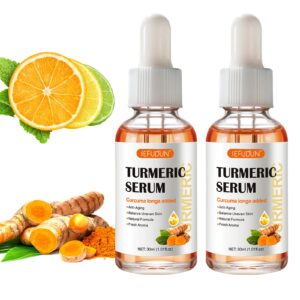 2 pack turmeric serum for dark spots, turmeric dark spot corrector serum for acne, hyperpigmentation and smooth skin, formulated with hyaluronic acid, vitamin c & e - 1.01 fl.oz