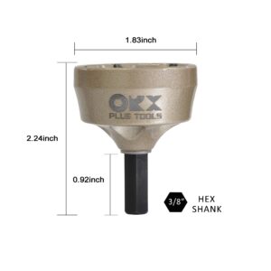 ORX PLUS TOOLS 2 PCS Deburring External Chamfer Tool, with HSS Blade and Tungsten Blade, Deburring Drill Bit, Remove Burr Tools Quick Release Shank Fits for 1/8"-3/8"(3mm-35mm)