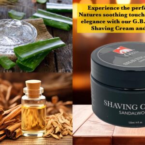 G.B.S Sandalwood Shaving Cream for Sensitive Skin, Hydrates, Nourishes for Close Smooth Shave, Protects Skin from Cuts, Bumps, Redness and Irritation Pack of 1