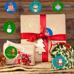 Lucleag 360 PCS Christmas Stickers for Kids, Assorted Cute Christmas Snowman Santa Round Stickers for Candy Goodie Envelope, Merry Christmas Packing Sealing Stickers DIY Gift Candy Wrap Decor