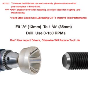 ORX PLUS TOOLS 2 PCS Deburring External Chamfer Tool, with HSS Blade and Tungsten Blade, Deburring Drill Bit, Remove Burr Tools Quick Release Shank Fits for 1/8"-3/8"(3mm-35mm)