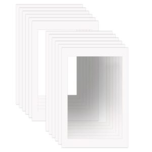 zbeivan 24x36 white picture mats for 20x30 pictures with core bevel cut frame mattes - pack of 12