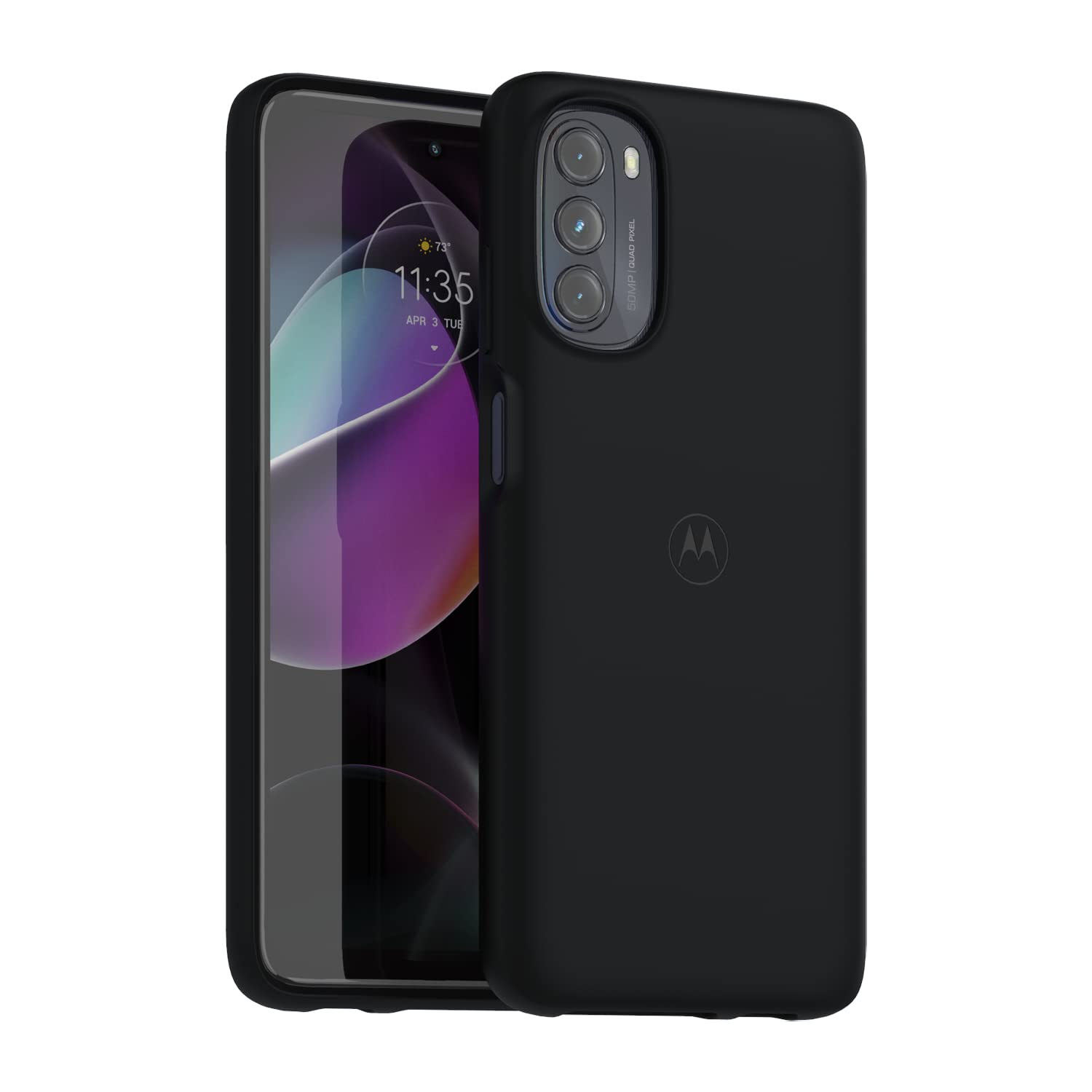 Motorola Moto G 5G (2022) Protective Case (Black) + 9H Glass Screen Protector + TurboPower 20W Charger and 3.3ft USB-C Cable