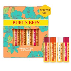 burt's bees stocking stuffers, just picked lip balm set, pomegranate, watermelon, sweet mandarin, coconut & pear, natural origin lip treatment christmas gifts (4-pack)