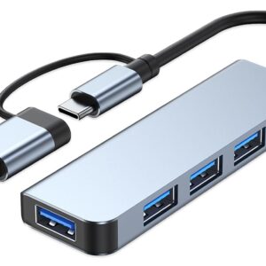 USB Hub 3.0 with 4 Ports, VIENON Aluminum USB C to USB 3.0 Hub USB Splitter for MacBook, Mac Pro/Mini, iMac, Ps4, PS5, Surface Pro,Flash Drive, Samsung and More USB-C Laoptop