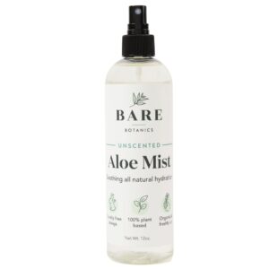 bare botanics cooling aloe spray for skin & hair - large 12oz | sunburn spray & aloe hair moisturizer | 99.66% pure unscented aloe vera spray made in wisconsin…