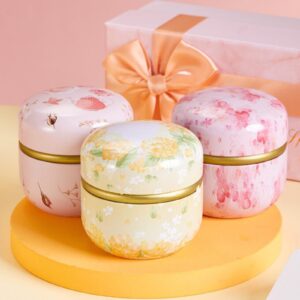 Body Powder Container with Powder Puff, Baby Women Powder Puff Container for Dusting Powder, Bath, Travel (Color Line)