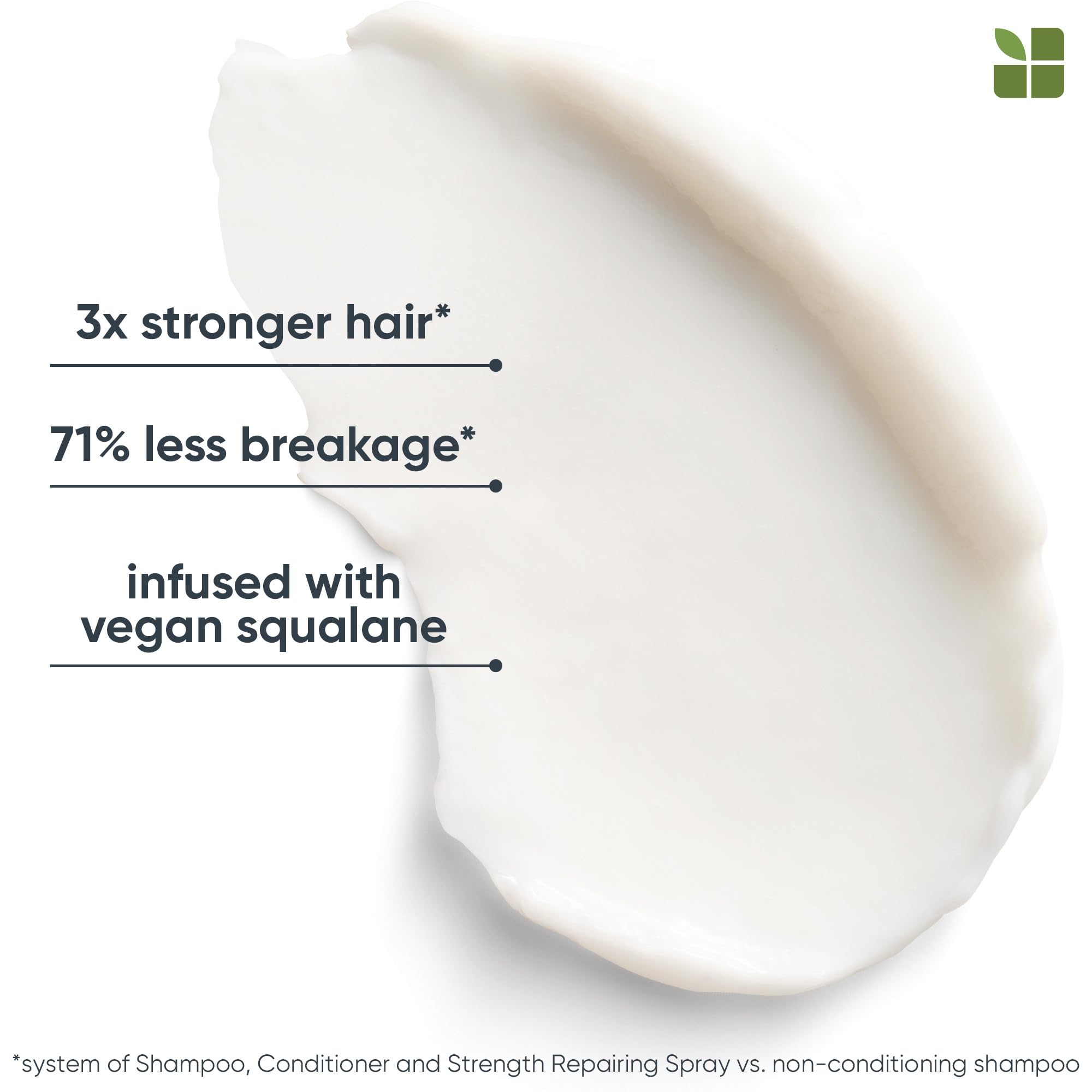 Biolage Strength Recovery Conditioning Cream | Strengthening Conditioner | Moisturizes, Adds Softness & Repairs Damage | For Damaged & Sensitized Hair | Vegan | Cruelty-Free | 33.8 Fl. Oz, pack of 1