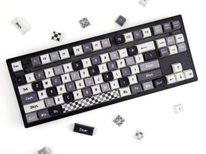 custom keycaps 130 keys set - xda profile keycaps - pbt keycaps & dye sublimation key cap - compatible with 60%, 75%, 80%, 85%,100% ansi layout gaming mechanical keyboard (checkerboard)