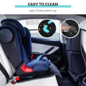 HEYTRIP Car Seat Protector, Rear-Facing/Forward-Facing, for 0~12 Years Old Children, Waterproof, Easy Cleanup, Non-Slip, Fit Most Car Seats(Black Blue)