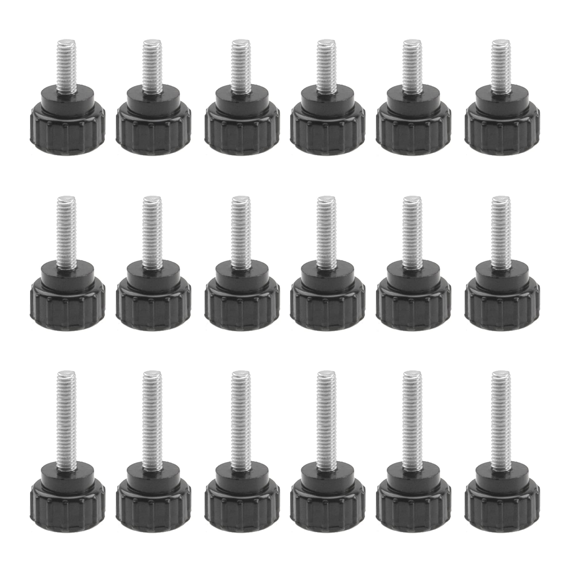 Rrina 18Pcs 304 Stainless Steel Male Thread Knurled Clamping Knobs Grip Thumb Screws Handle Bolts M4x10/15/18mm