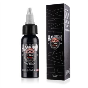 hawink black tattoo ink 1 oz (30ml) vegan-friendly usa standard pigment tattoo supplies pure black ti203-30-001