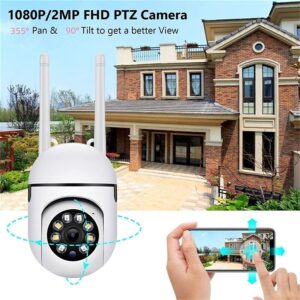 KUNTLEY Outdoor Security Cameras, 2.4GHz & 5G WiFi Cameras for Home Security, 1080P Dome Surveillance Cameras 360° View,2-Way Audio, Security Camera with Motion Detection (2PC)