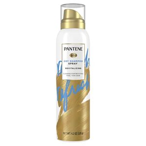 pantene pro-v refresh dry shampoo spray, volumizing and cleansing with vitamin b5, for fine, thin and color treated hair, 4.2 oz