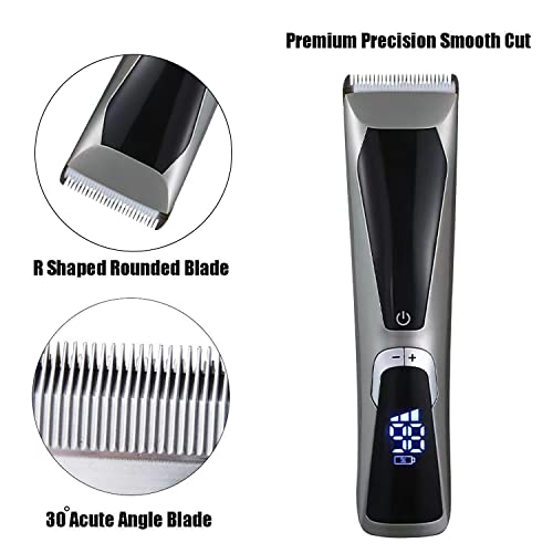 BESTBOMG Home Barber Hair Trimmer with Precision Blades Heavy Duty Motor LED Display