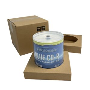 Optical Quantum Music Digital Audio Blue AZO CD-R Logo Top 700MB 52x, 100 Discs - Blank CDs for Music, CD-R Blank Discs 100 Pack, Writable CDs for Burning Music