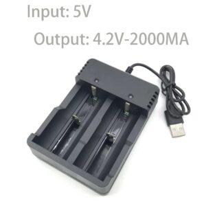 3.7V Lithium Battery Charger Dual Slot Smart USB Charger 26650 21700 Charger 18650 Charger