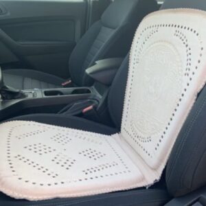 Leather Car Seat Cushion Body Positioner, Respaldo de Cuero para Carro Artesania Mexicana Natural