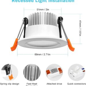 inShareplus Smart Recessed Lighting 2 Inch 10 Pack, WiFi LED Downlight 5W 120V, Dimmable RGBCW 2700-6500K Color Changing, Compatible with Alexa/Google, Ceiling Lights with LED Driver