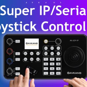 AVKANS Super PTZ Camera Joystick Controller, IP NDI PTZ Camera Controller Keyboard with 4D Joystick for Worship Church Live Streaming, PoE Enable (PTZ Controller with 2 inch Screen)