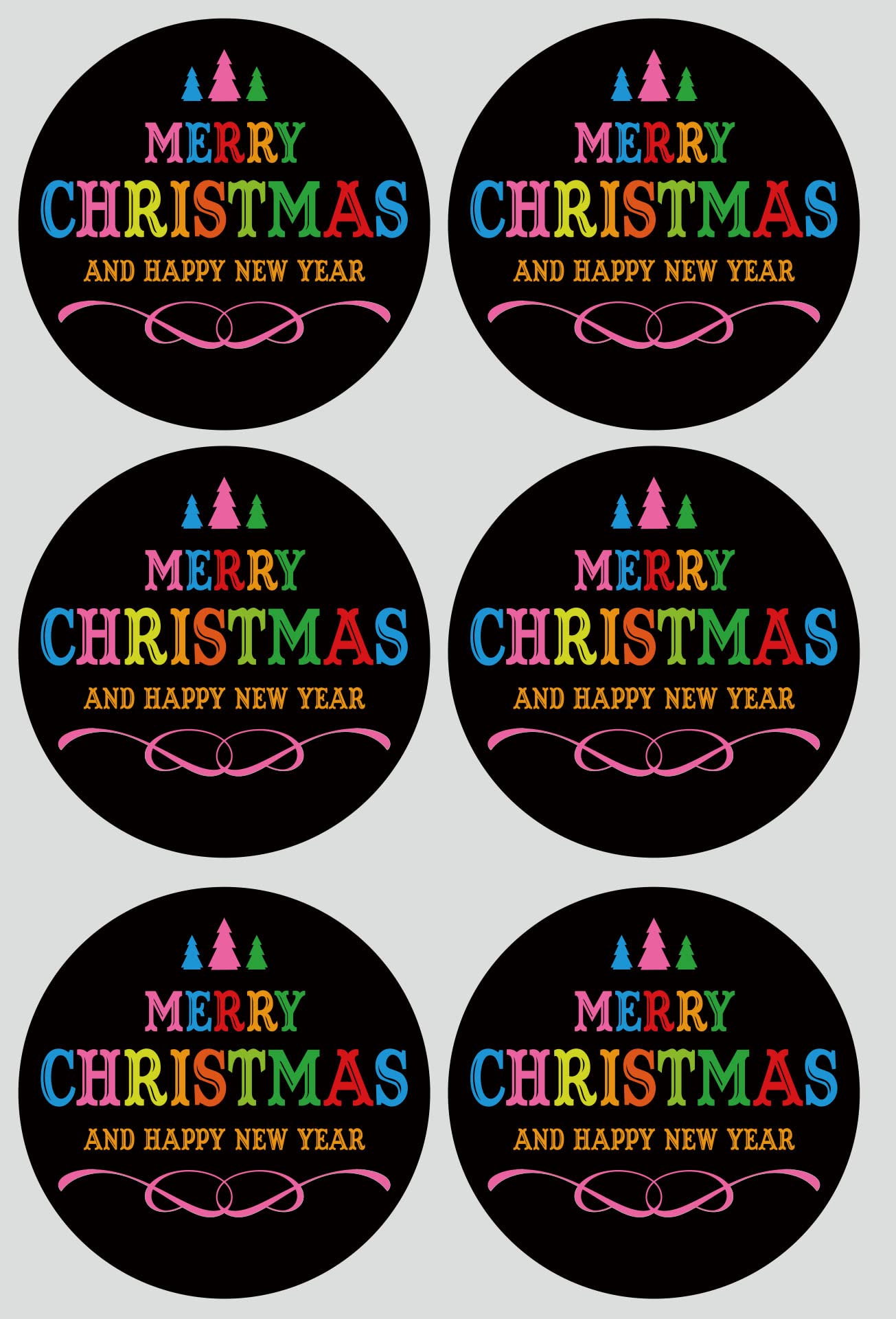 2 inch Black Merry Christmas Stickers Labels Adhesive Decorative Envelope Seals Stickers for Cards Envelopes Boxes (150 PCS)