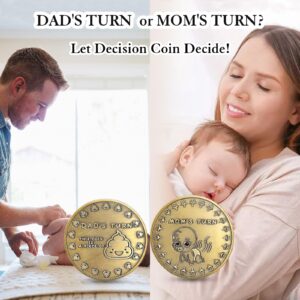 New Parent Decision Coin Funny Pregnancy Gifts for First Time Moms Dads Cute New Parents Gift for Couples Mommy Daddy Women Men Christmas Birthdays Gift