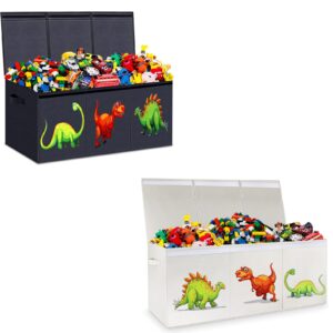 homemarvel toy chest for boys, black and white dinosaur