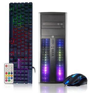 hp gaming pc desktop computer - intel quad i7 up to 3.8ghz, geforce gtx 1050 ti 4g, 16gb memory, 512g ssd, rgb keyboard & mouse, dvd, wifi & bluetooth, win 10 pro (renewed)