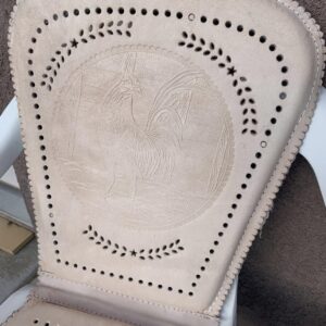 Leather Car Seat Cushion Body Positioner, Respaldo de Cuero para Carro Artesania Mexicana Natural