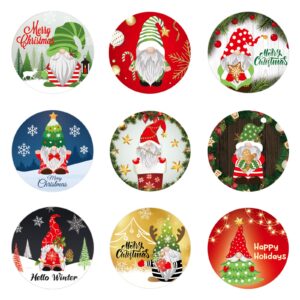 epakh 540 pieces gnome xmas envelope stickers, merry christmas stickers christmas adhesive envelope seal stickers round christmas label tags for xmas card holiday gift decor, 1.2 inch(bright style)