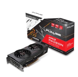 sapphire 11321-02-20g pulse amd radeon rx 6700 gaming oc graphics card with 10gb gddr6, amd rdna 2, black