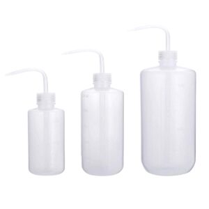 250ml 500ml 1000ml plastic safety wash bottle, lab squeeze bottle with narrow mouth and scale labels, squirt bottle for plant flower succulent watering - 3 packs