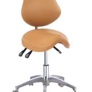 DOC.ROYAL Dental Saddle Chair Doctor's Stool PU Leather Medical Mobile Chair Two-Way Adjustment (Blue)