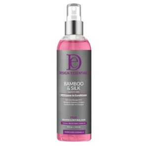 design essentials bamboo & silk hco leave-in conditioner for thermal protection and strength, 8 fl oz.