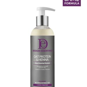 Design Essentials Oat Protein & Henna Deep Cleansing Shampoo, to Clarify, Strengthen, and Add Volume for All Hair Types, 12 Fl Oz.